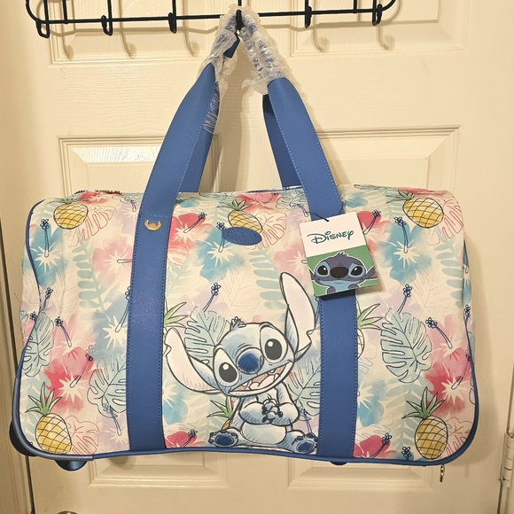 Disney | Bags | Disney Lilo And Stitch Rolling Duffle Luggage Bag With ...
